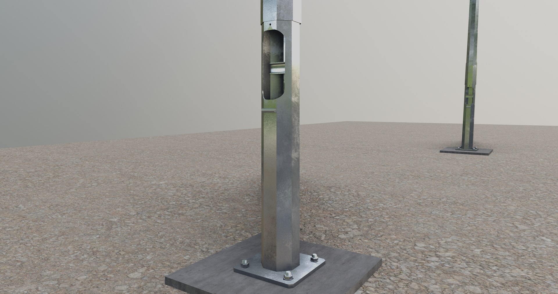 5 Meter Octogonal Lighting Pole -Double Consol 3D Model - TurboSquid ...