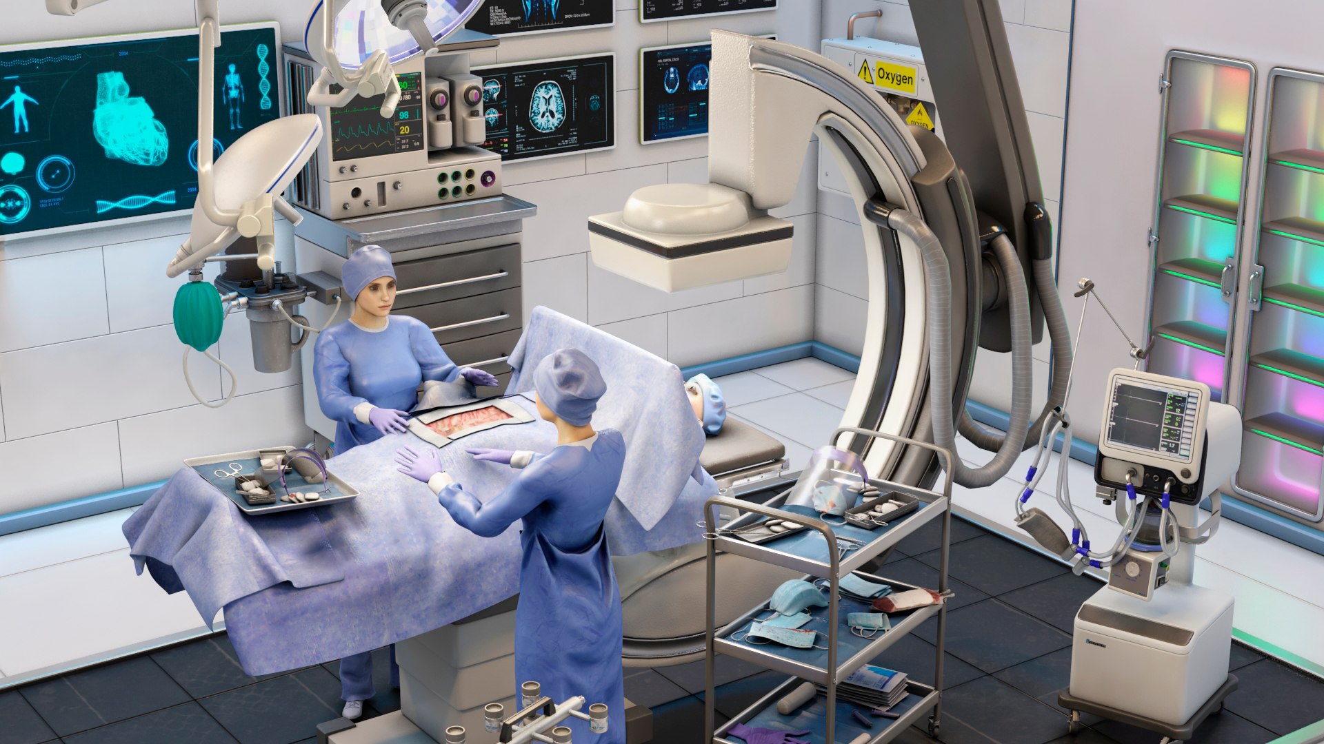 3D Blue Surgery Room - TurboSquid 1793816