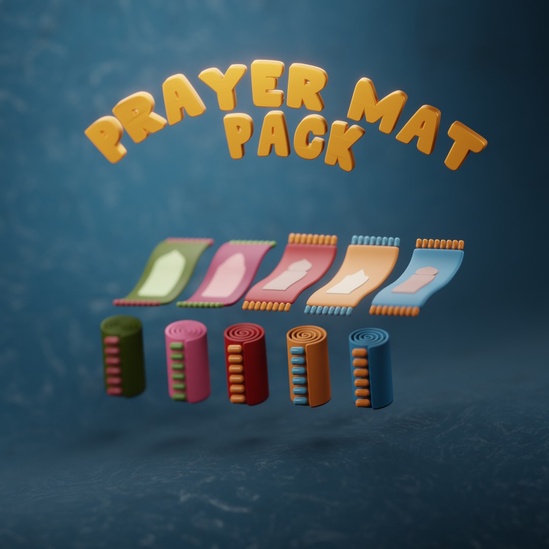 3D Cute Islamic Prayer Mats Model - TurboSquid 1957780