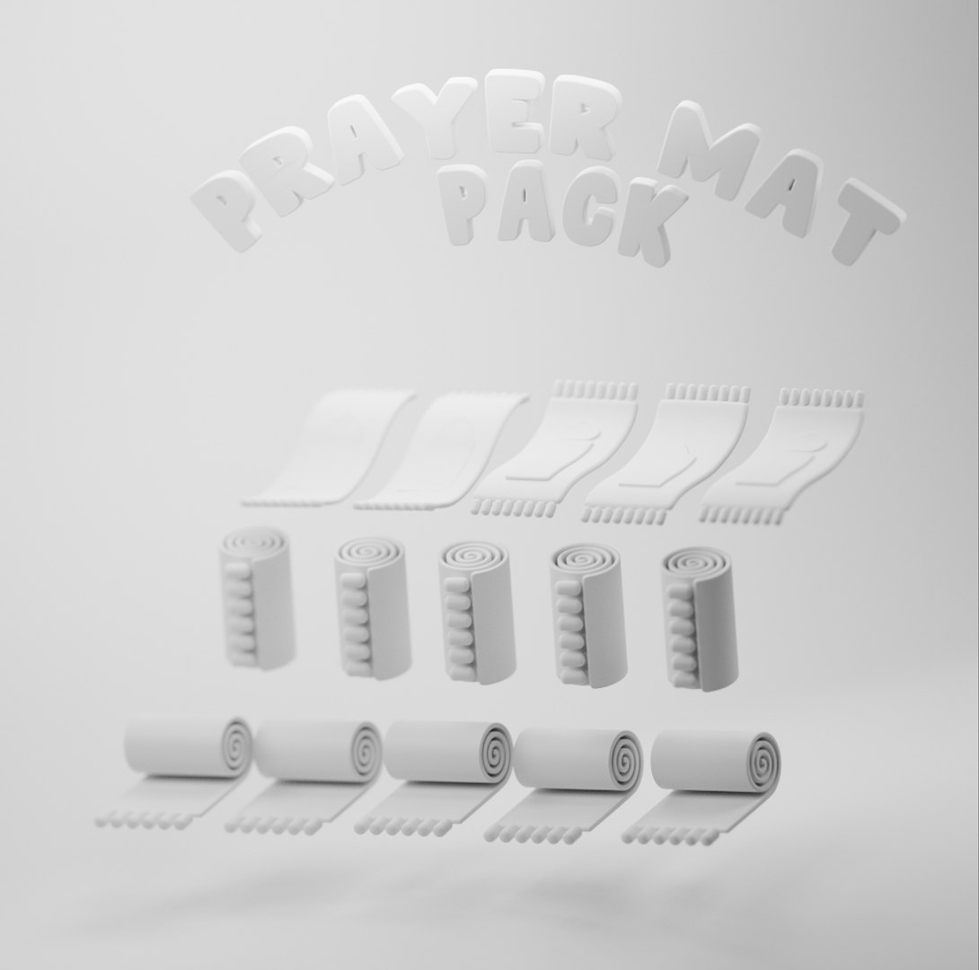 3D Cute Islamic Prayer Mats Model - TurboSquid 1957780