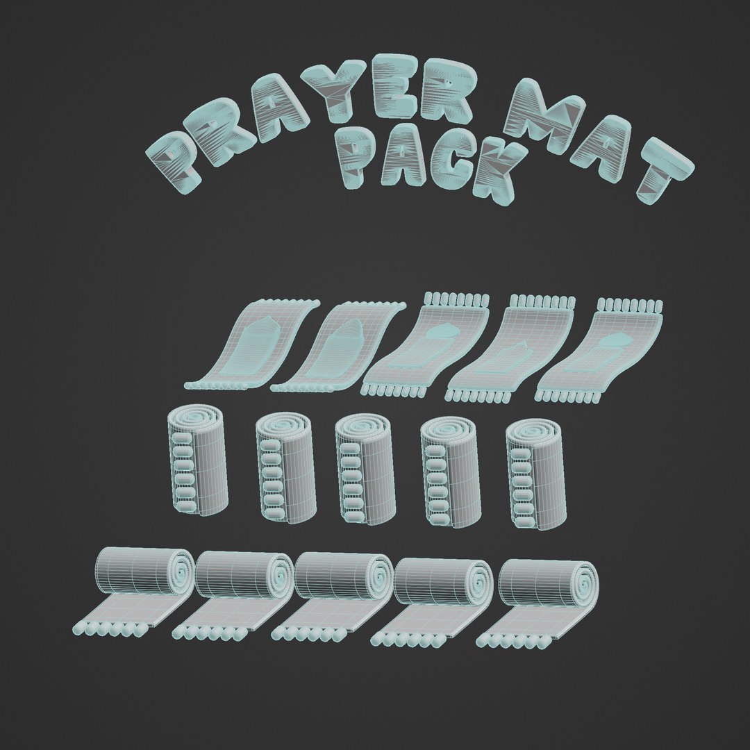 3D Cute Islamic Prayer Mats Model - TurboSquid 1957780