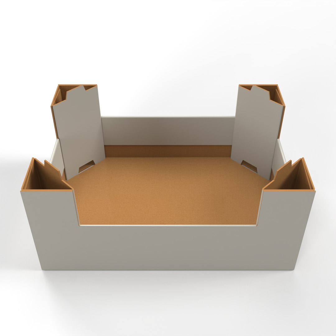 3D Model Cardboard Retail Display Tray For Product Packaging ...