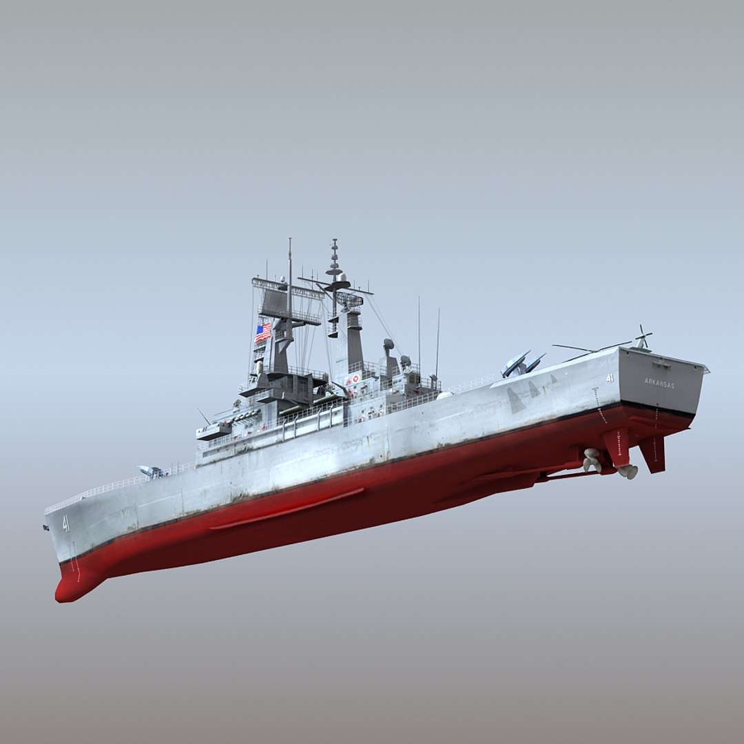 uss arkansas cgn-41 sh-60 3d model