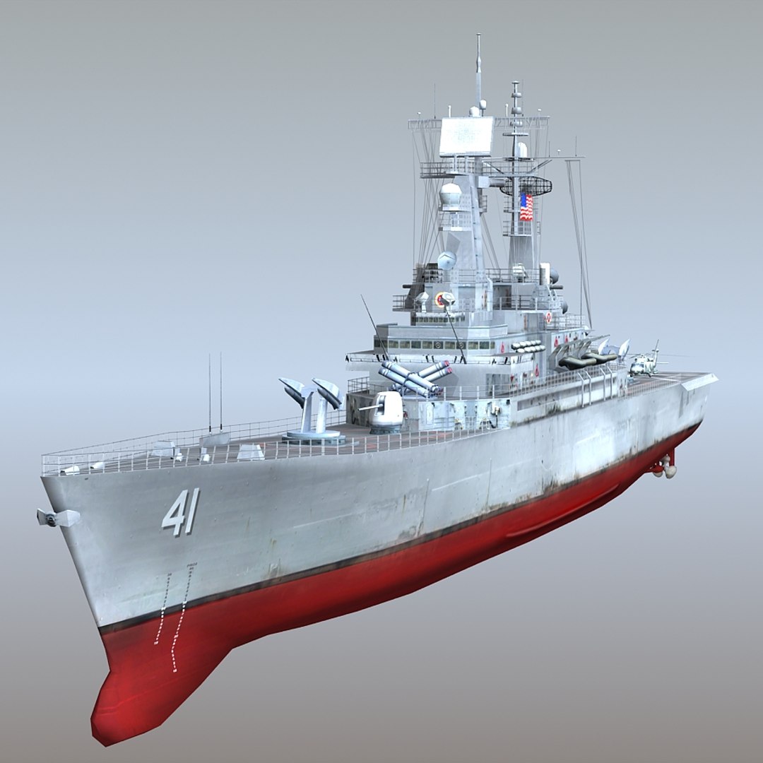 uss arkansas cgn-41 sh-60 3d model