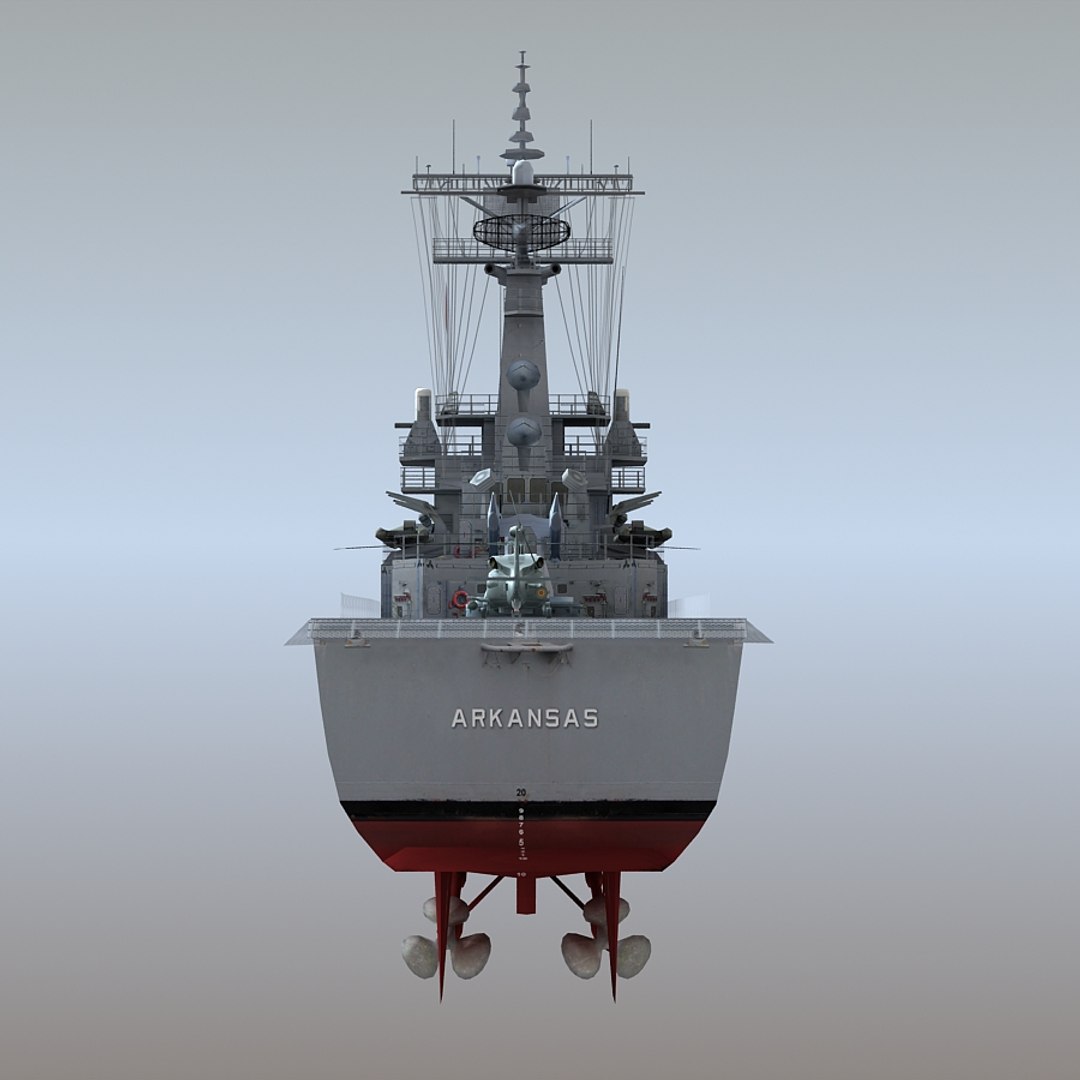 uss arkansas cgn-41 sh-60 3d model