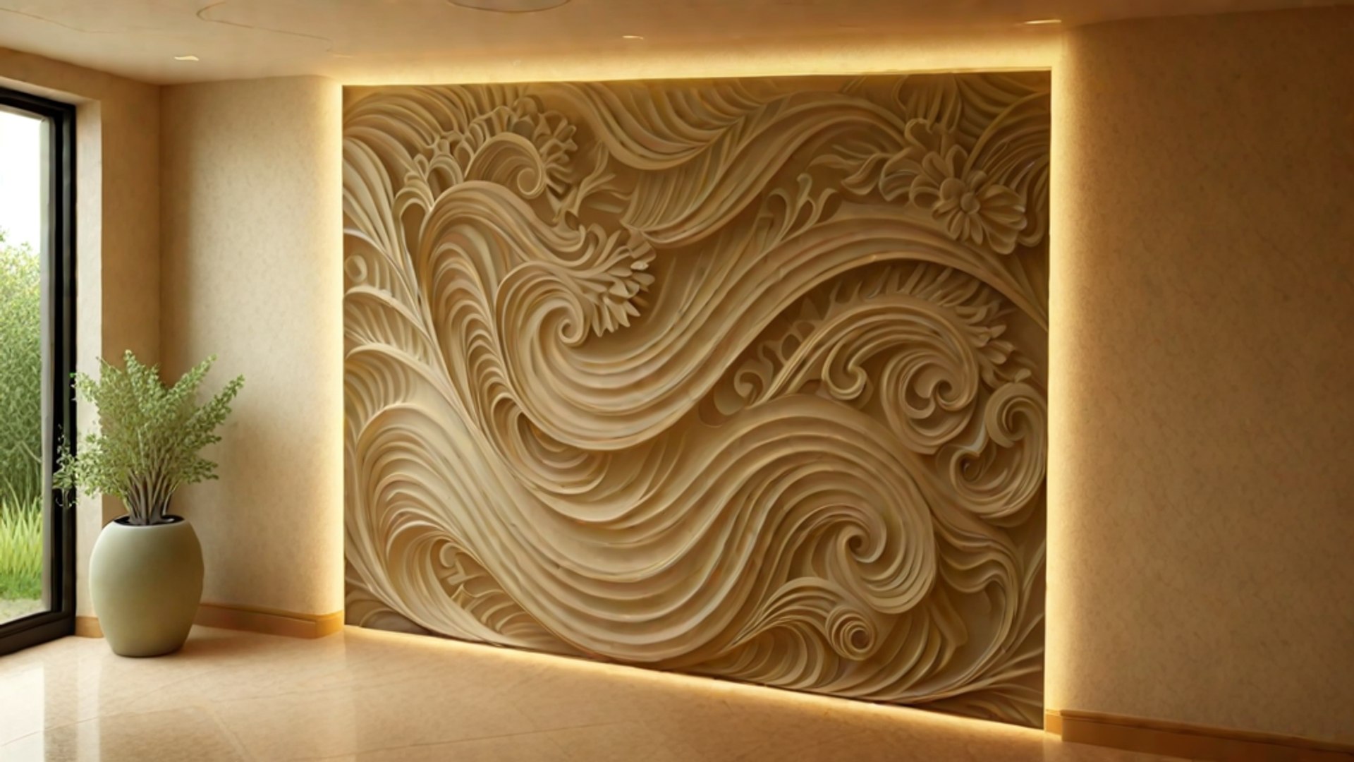 Modern Panel Wall Decor Set Relief Stl Mural CNC 164 3D Model ...