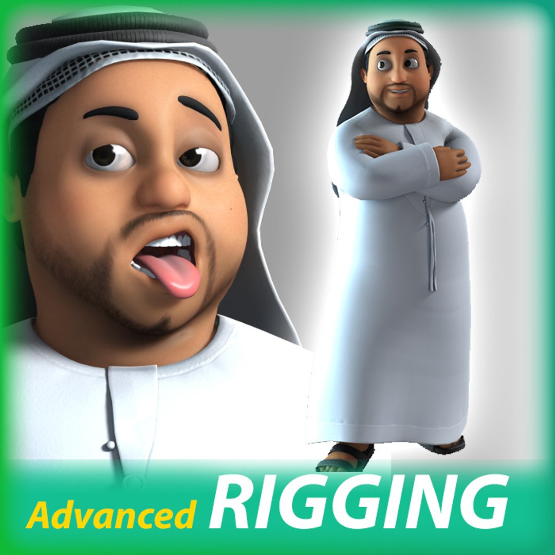 3D Cartoon Arab Man Rigged - TurboSquid 1281951