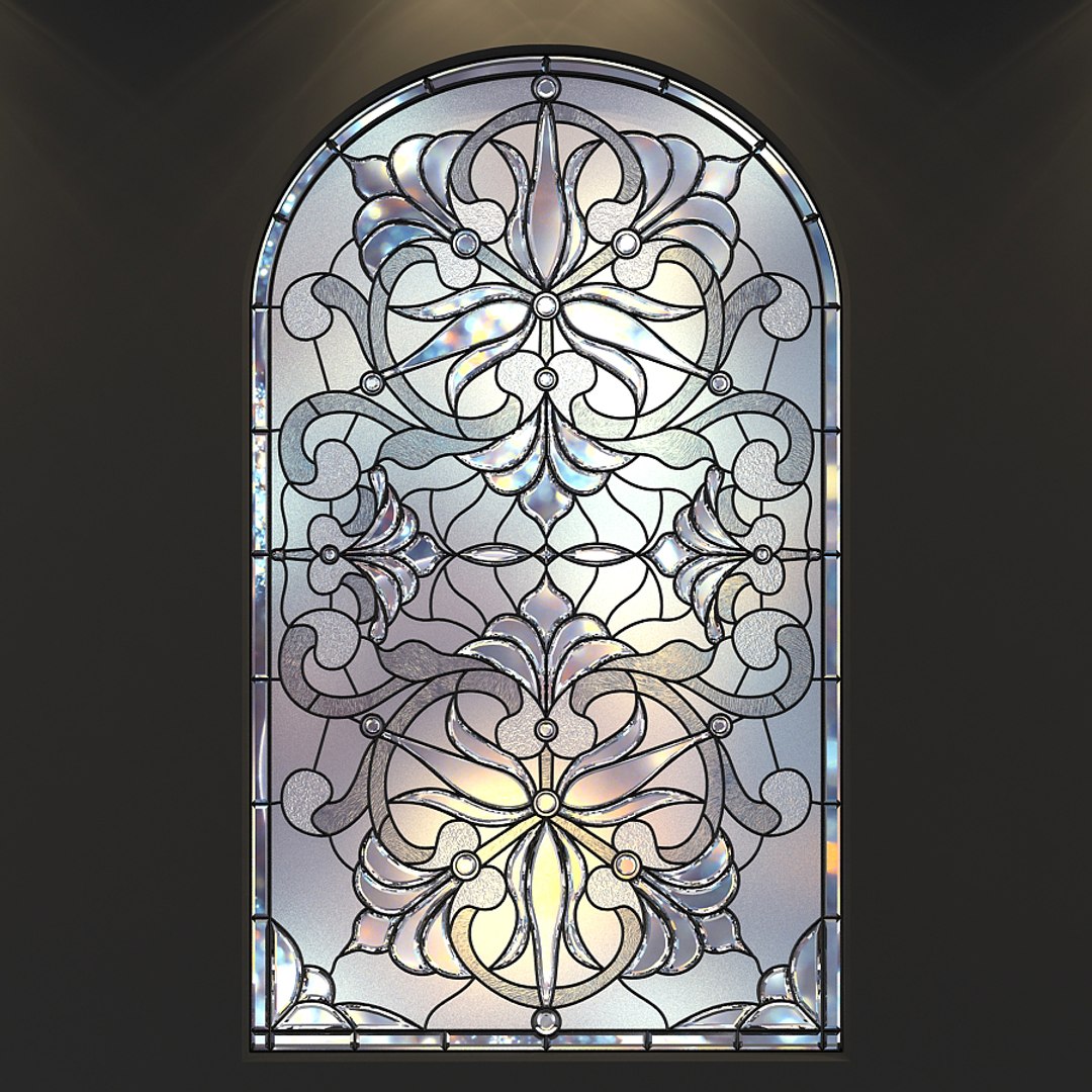 stained glass arc window 3d model