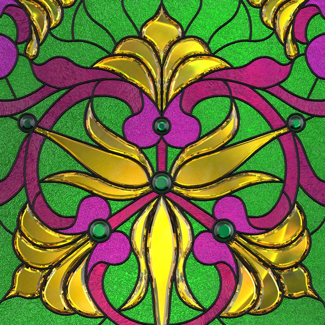 stained glass arc window 3d model