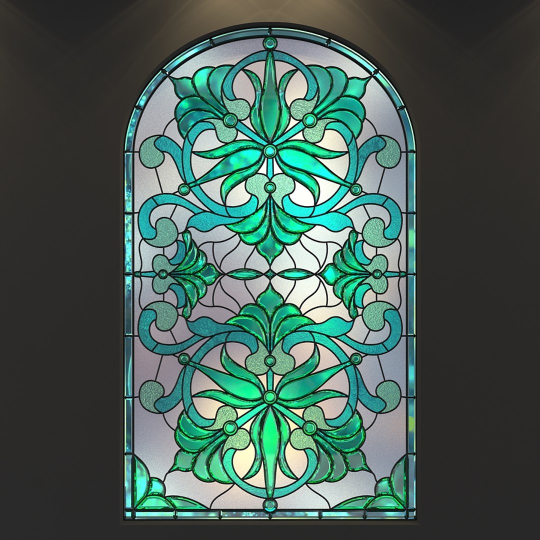 stained glass arc window 3d model