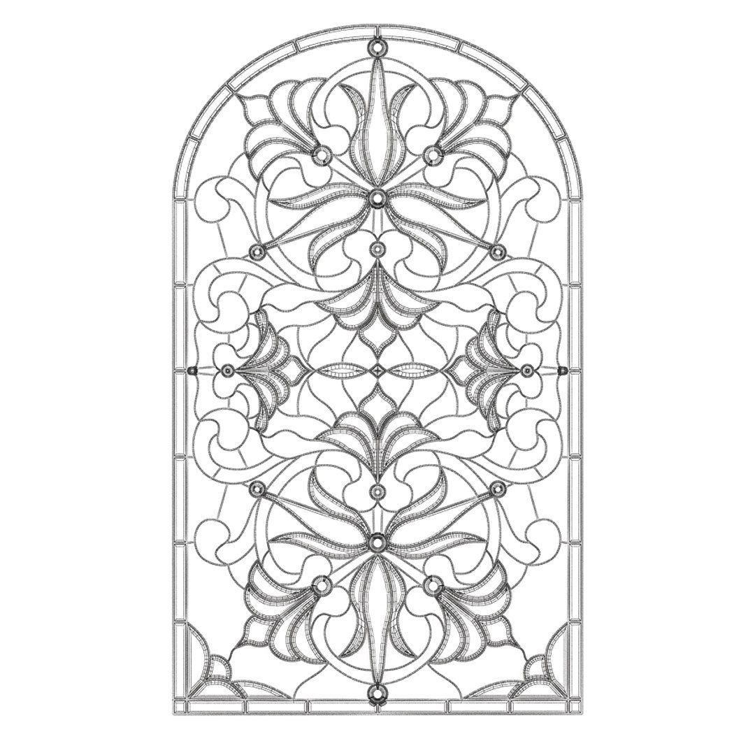 stained glass arc window 3d model