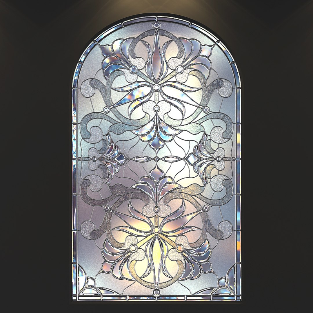 stained glass arc window 3d model