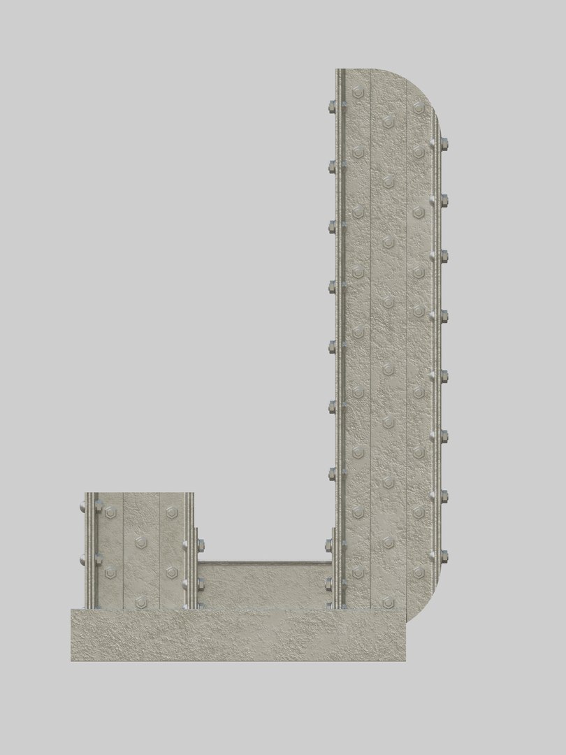 3D Steel Construction Font - Letter J - TurboSquid 1894714