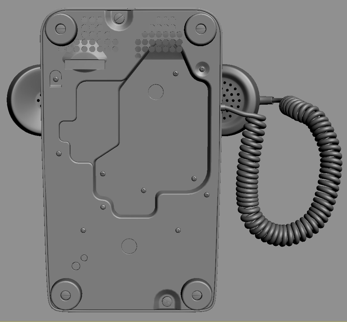 3d Old Disc Telephone