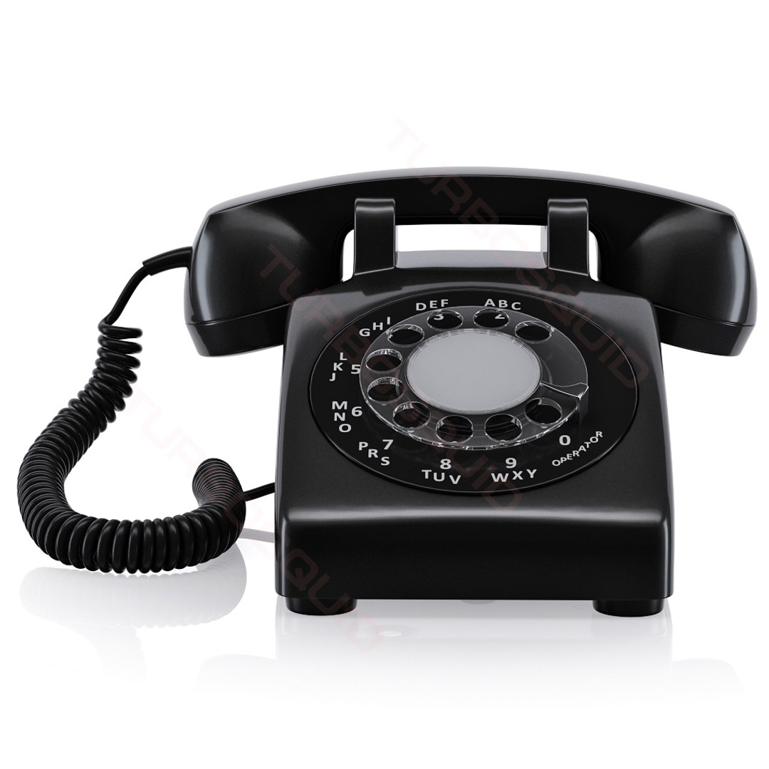 3d Old Disc Telephone