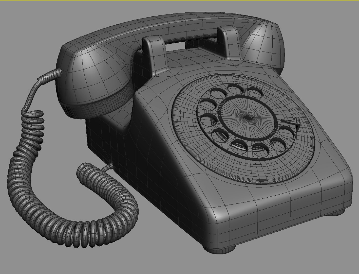 3d Old Disc Telephone