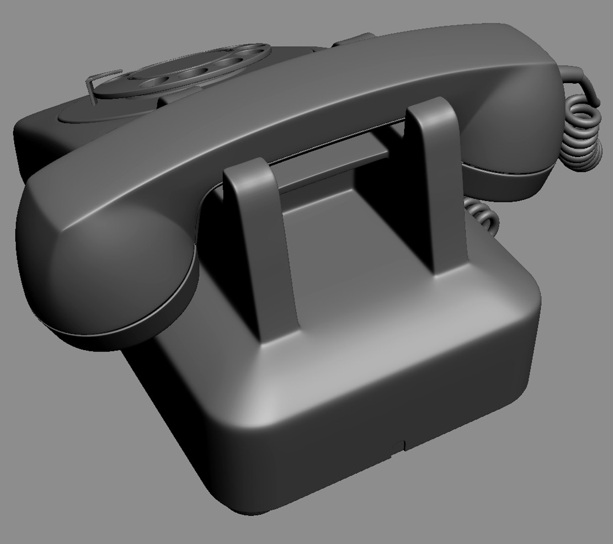 3d Old Disc Telephone