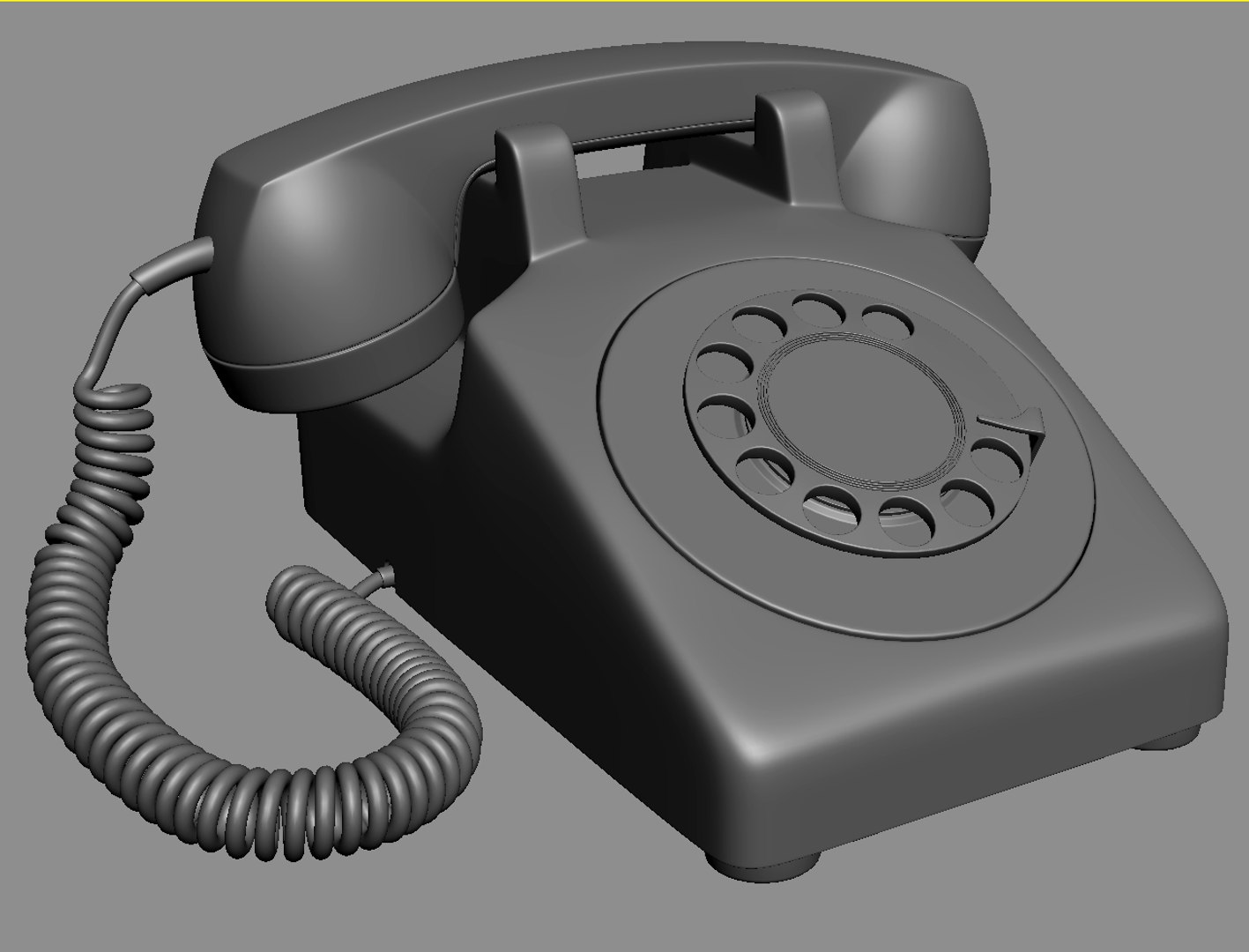 3d Old Disc Telephone