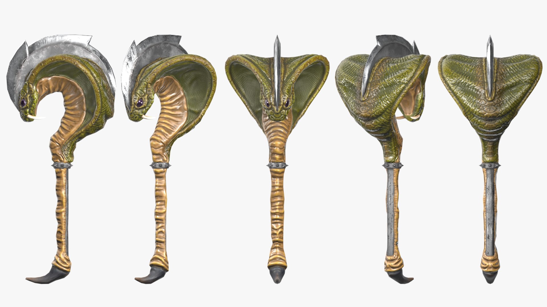 3D Fantasy RPG Monster Hunter Weapon - Snake Cobra Axe Hammer Warhammer ...