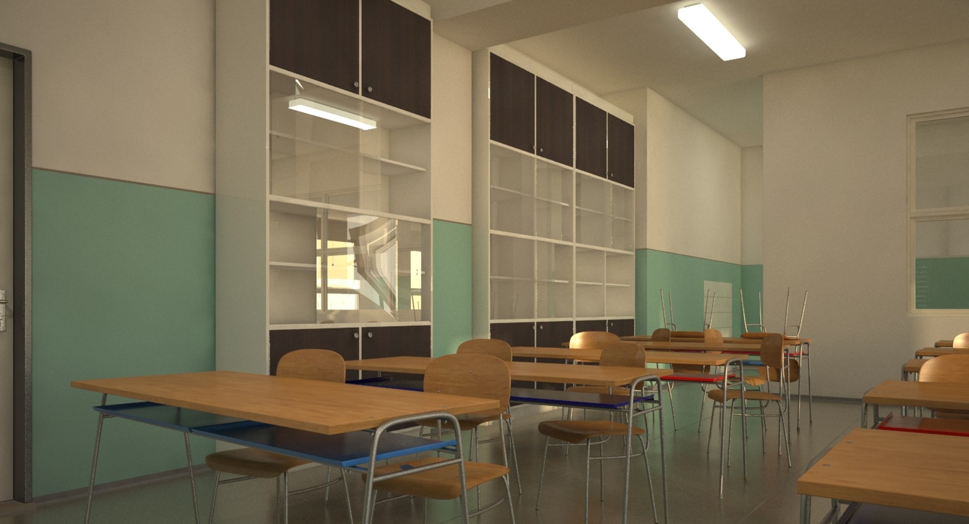 School Classroom Blackboard 3d Model