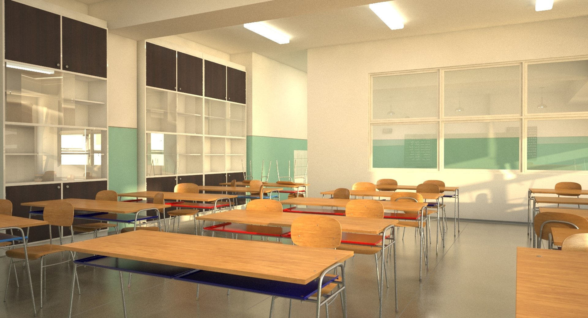 School Classroom Blackboard 3d Model
