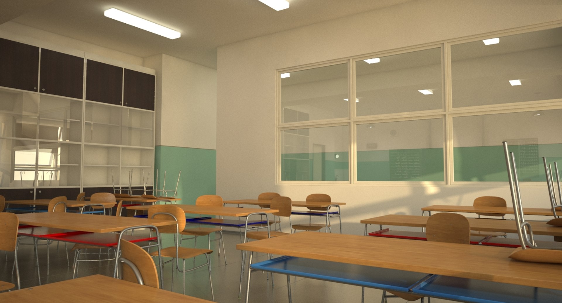 School Classroom Blackboard 3d Model