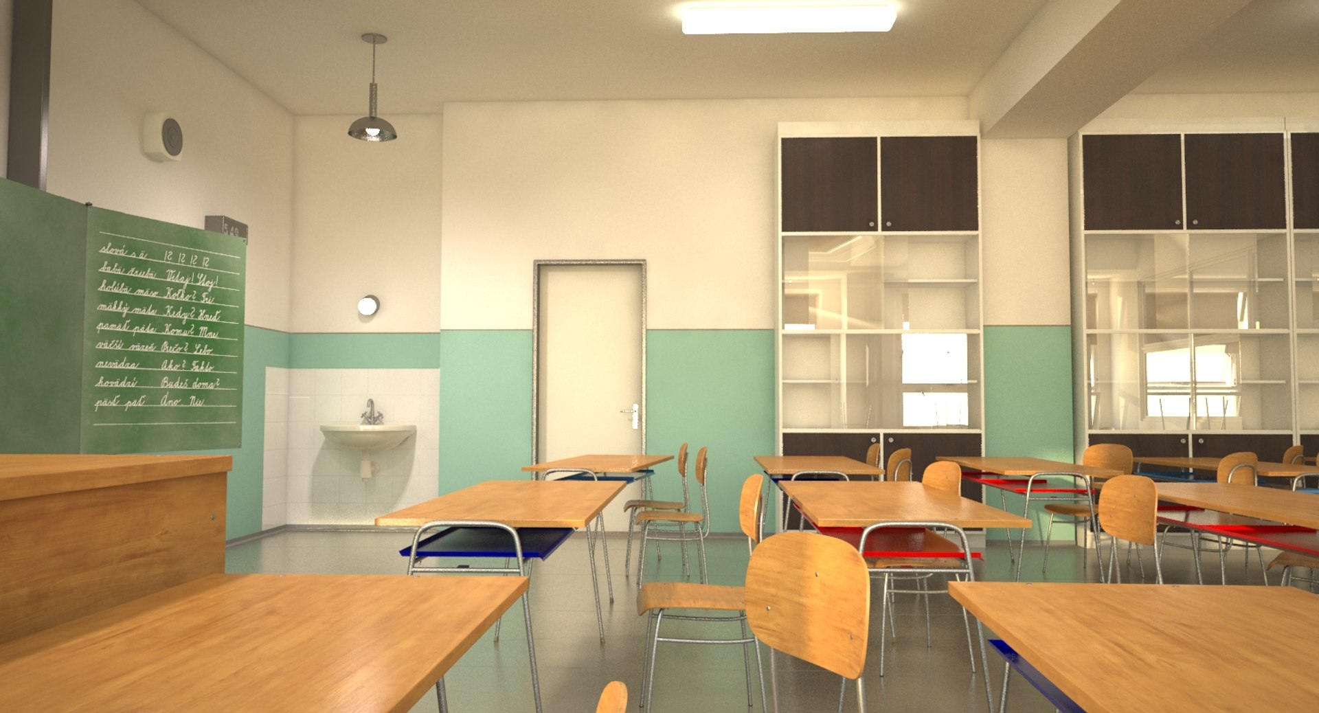 School Classroom Blackboard 3d Model