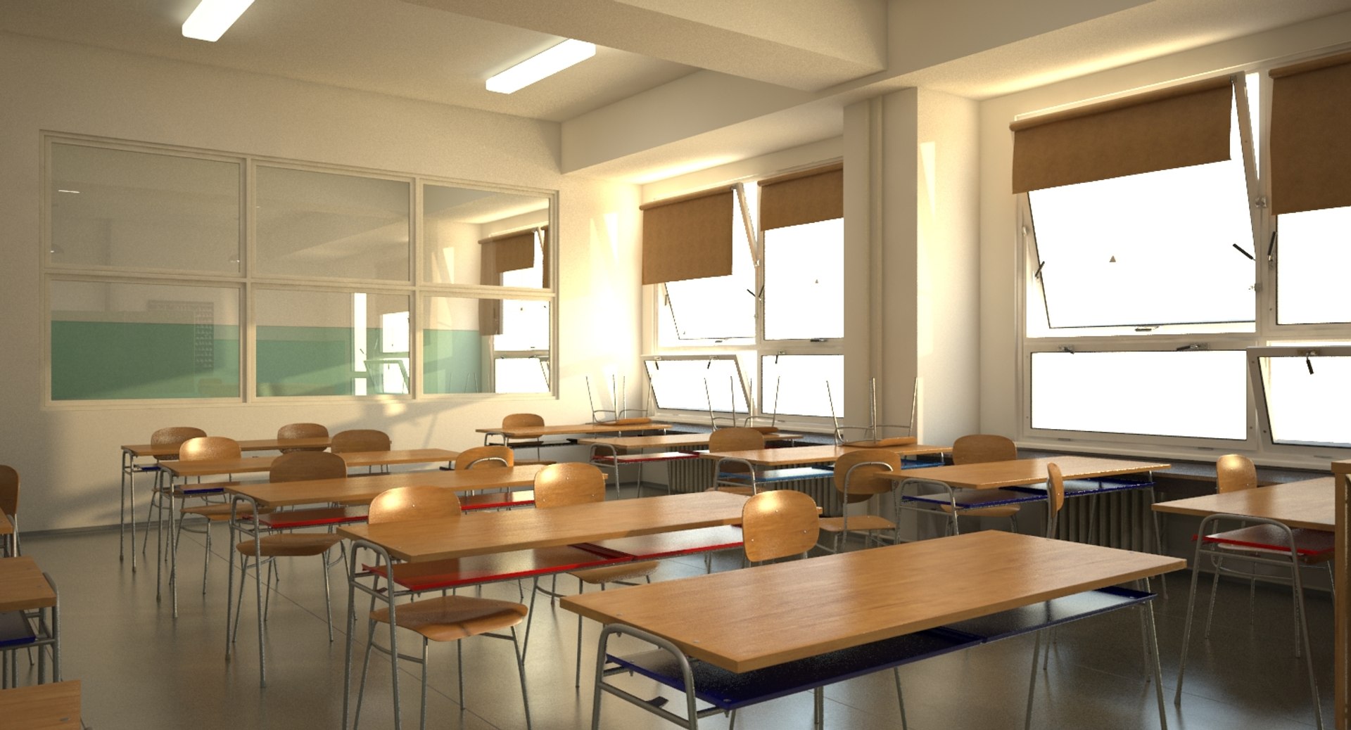 School Classroom Blackboard 3d Model