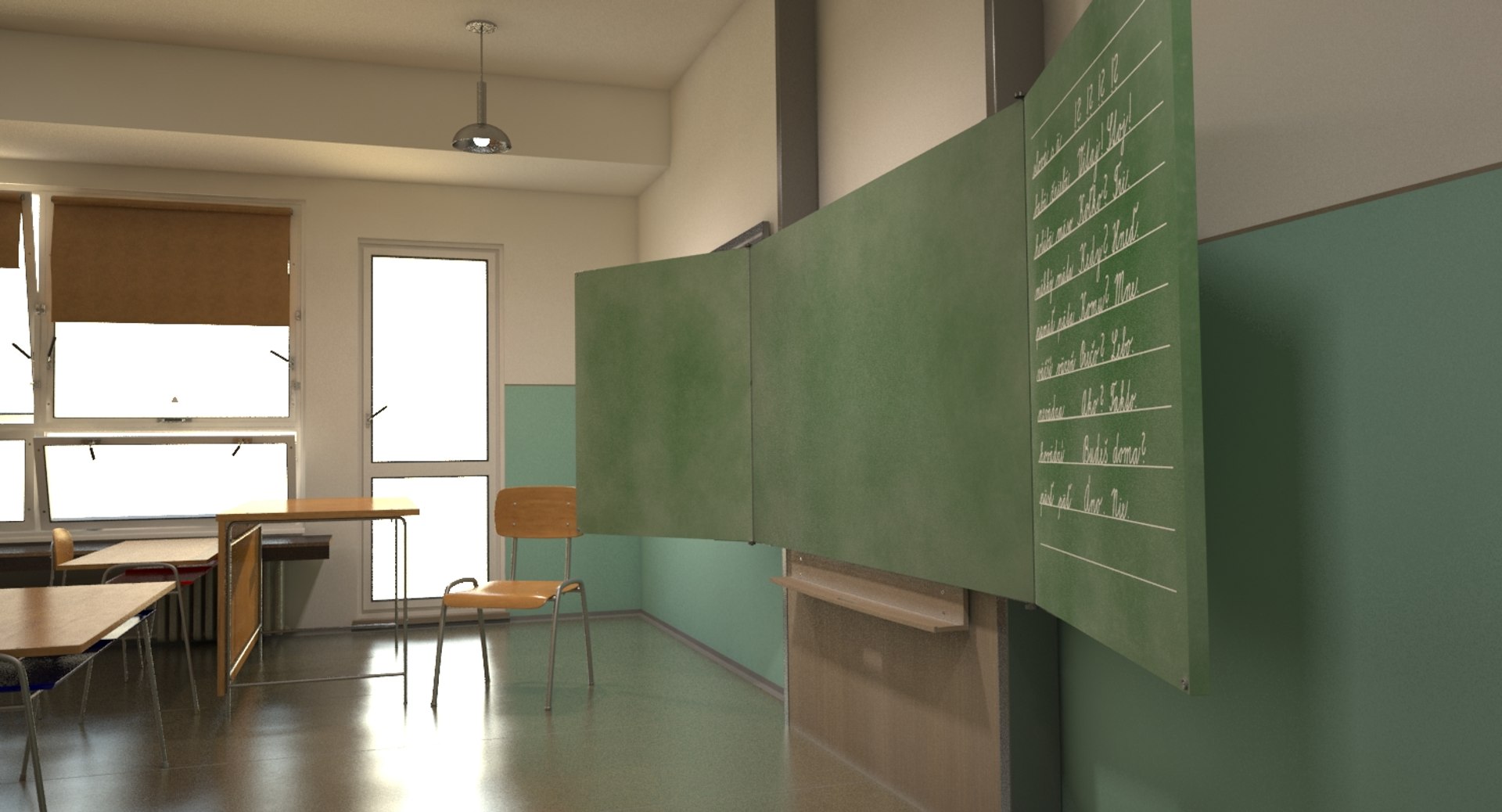 School Classroom Blackboard 3d Model