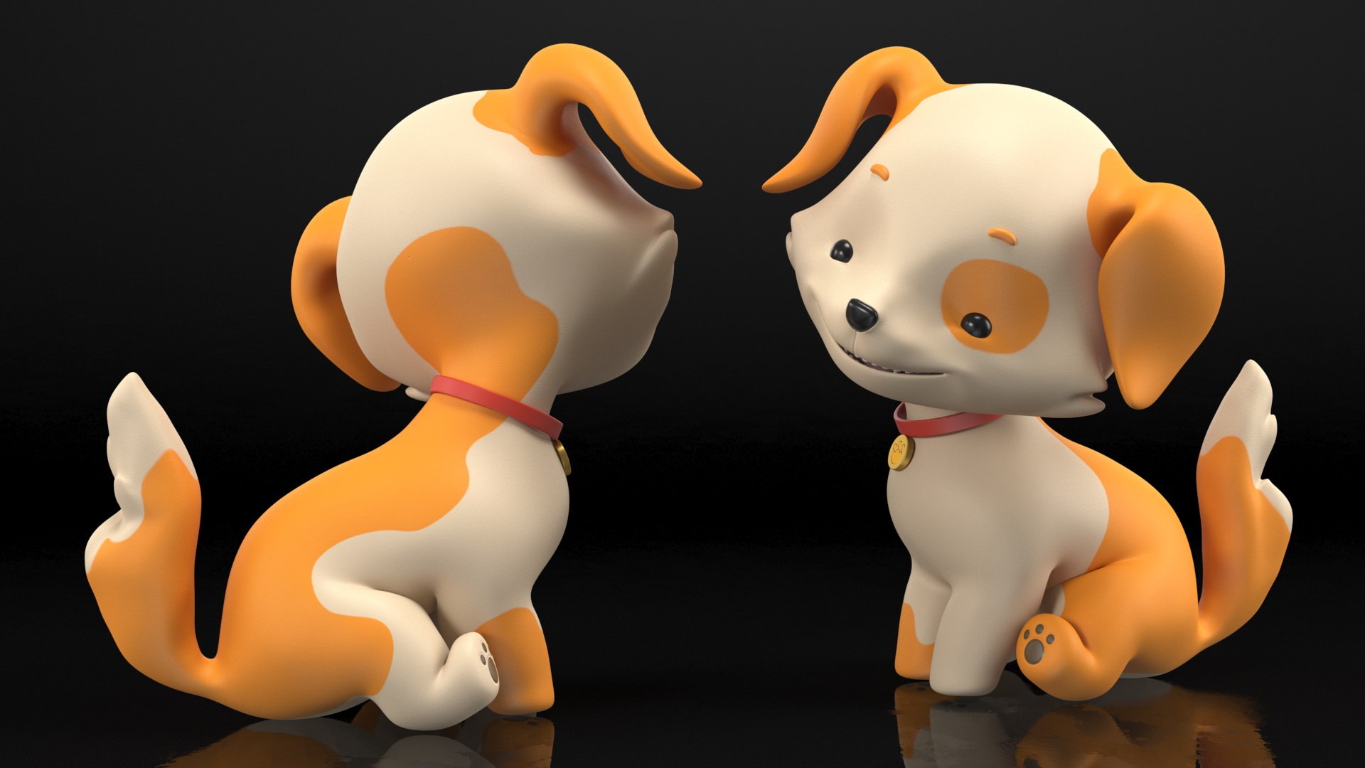 Cartoon Puppy Dog Sitting Pose 3D Model - TurboSquid 1919751
