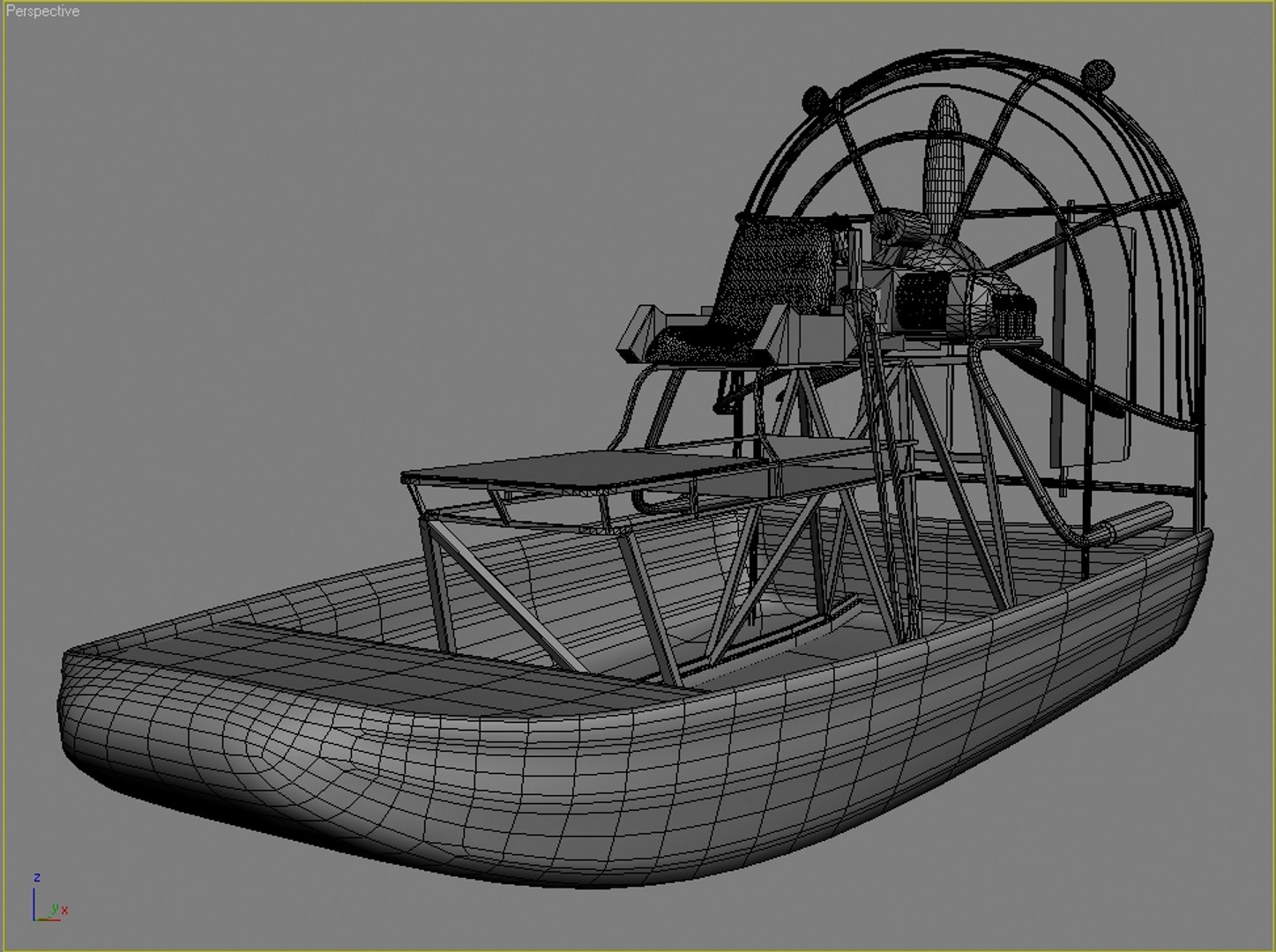 3d Swamp Airboat Wooden Pier Model