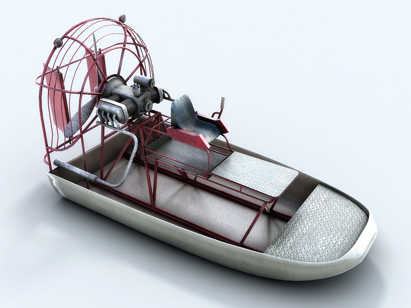3d Swamp Airboat Wooden Pier Model
