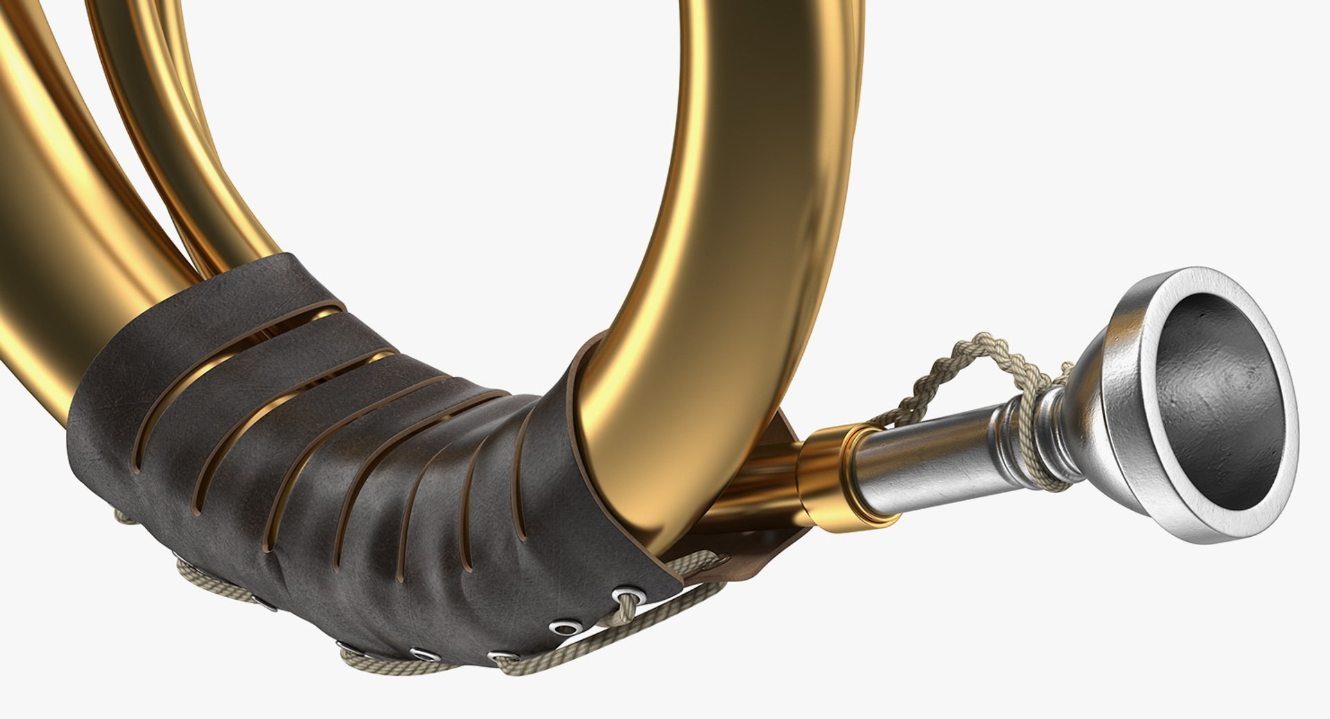 3D golden hunting horn - TurboSquid 1381732