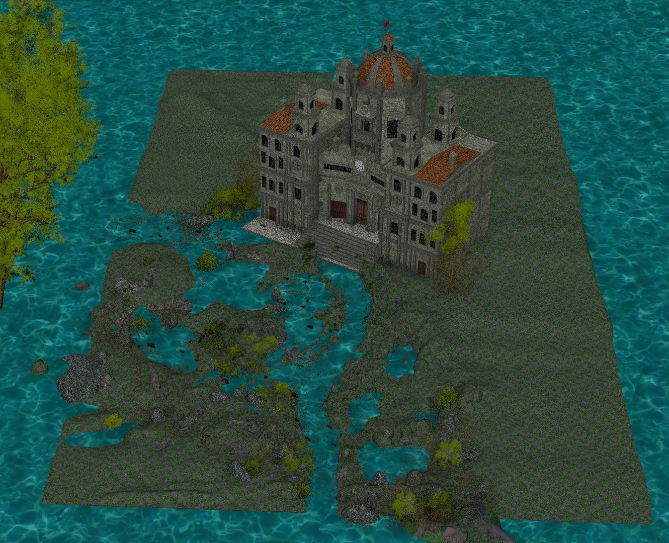 Red Sunset Castle Environment Model - TurboSquid 1822766