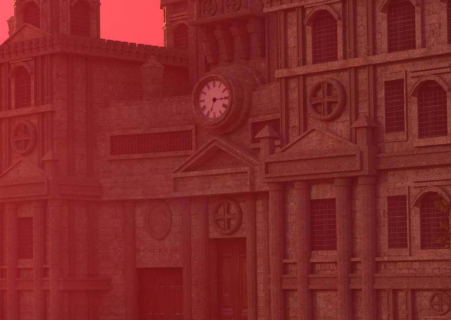 Red Sunset Castle Environment Model - TurboSquid 1822766