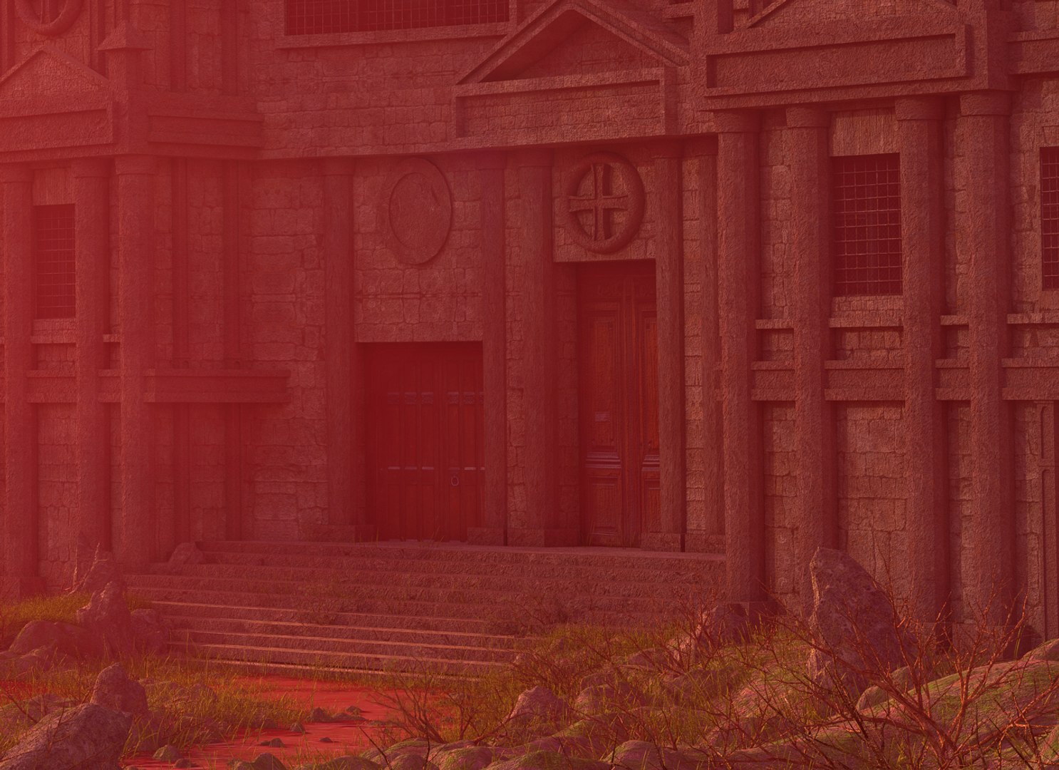 Red Sunset Castle Environment Model - TurboSquid 1822766
