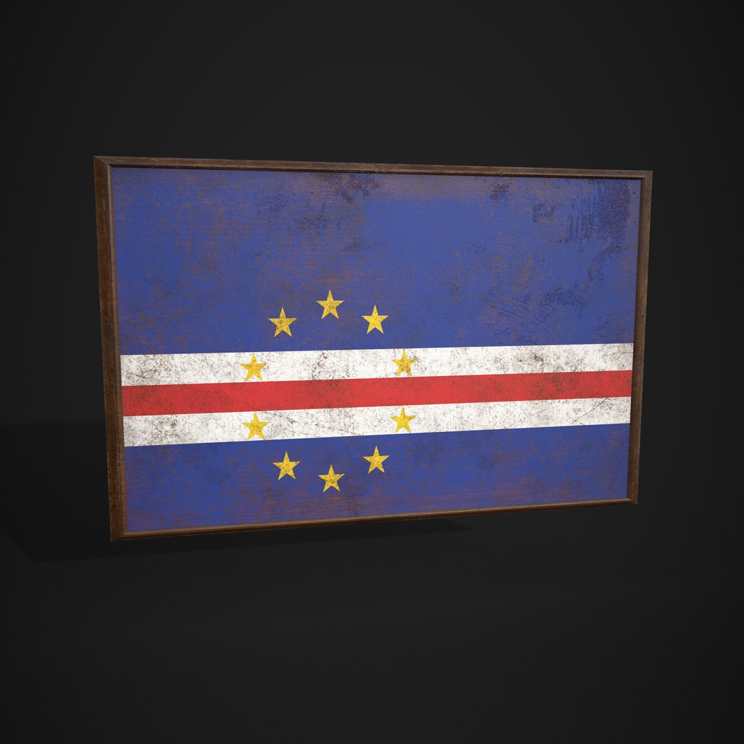 Old Picture Frame With Cabo Verde Flag - Game Ready PBR Low-poly 3D ...