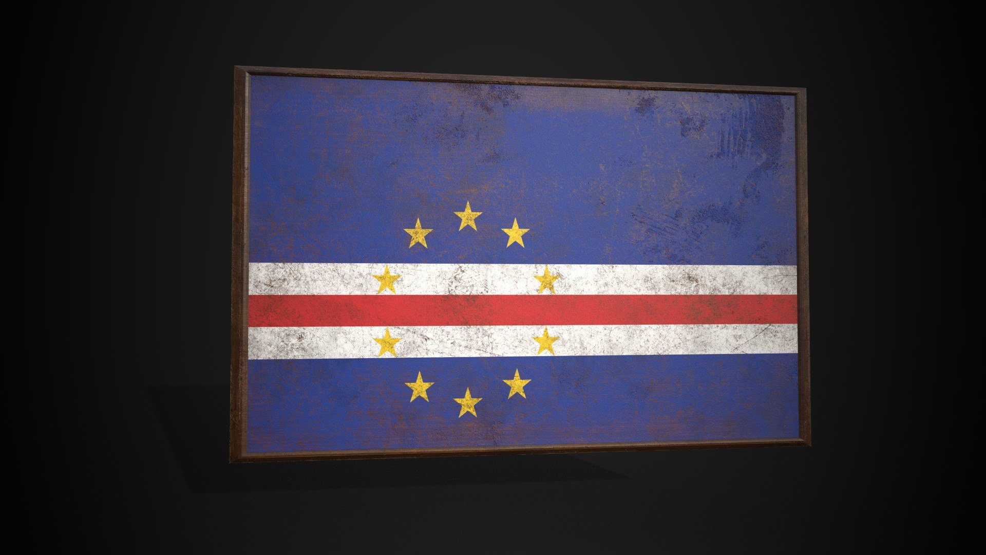 Old Picture Frame With Cabo Verde Flag - Game Ready PBR Low-poly 3D ...