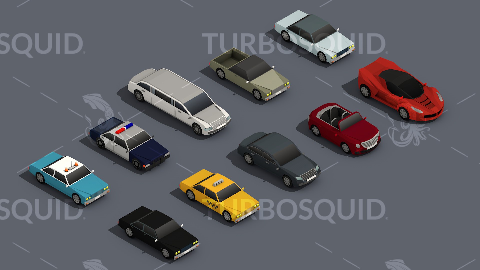 3D Low Poly Car Pack 02 Isometric Low-poly 3D Model Model - TurboSquid ...