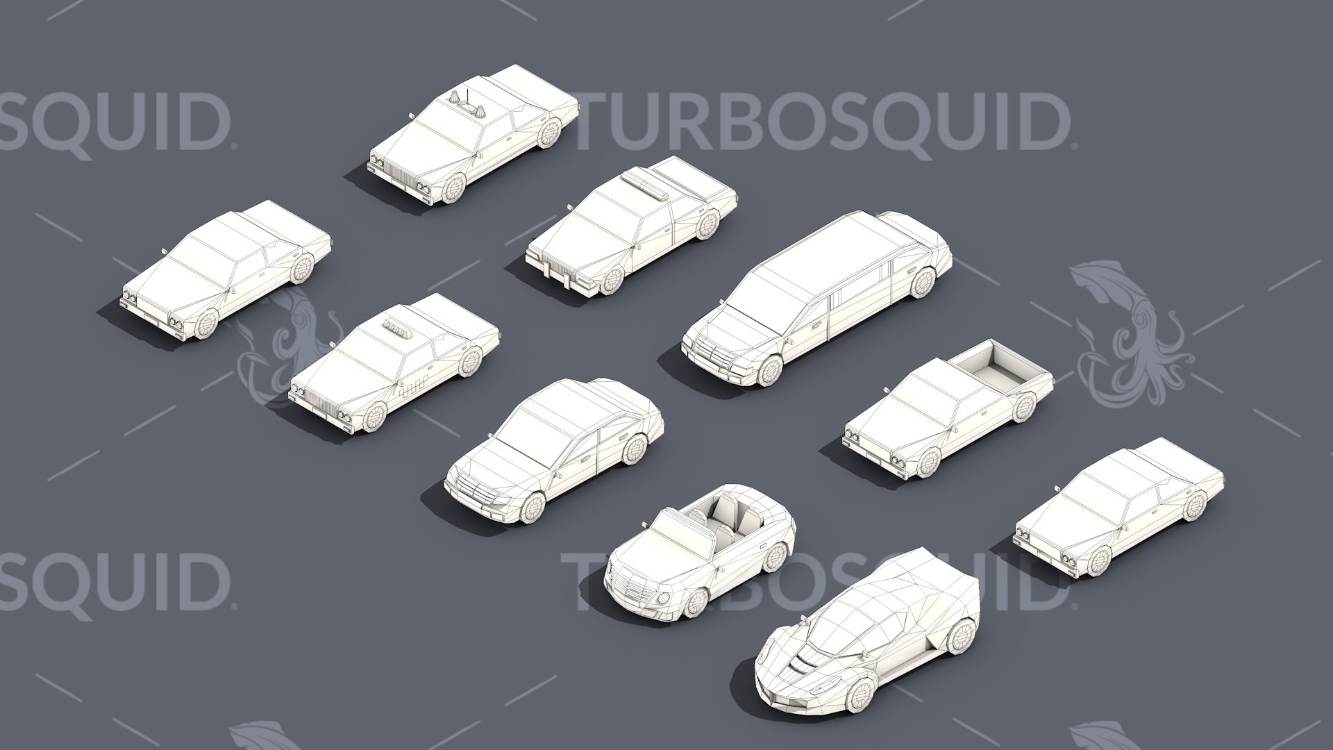 3D Low Poly Car Pack 02 Isometric Low-poly 3D Model Model - TurboSquid ...