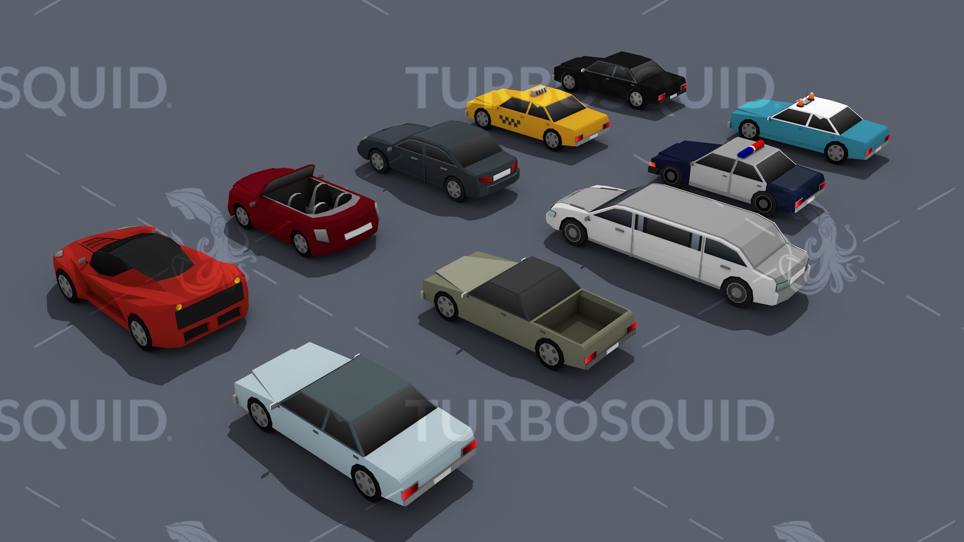 3D Low Poly Car Pack 02 Isometric Low-poly 3D Model Model - TurboSquid ...