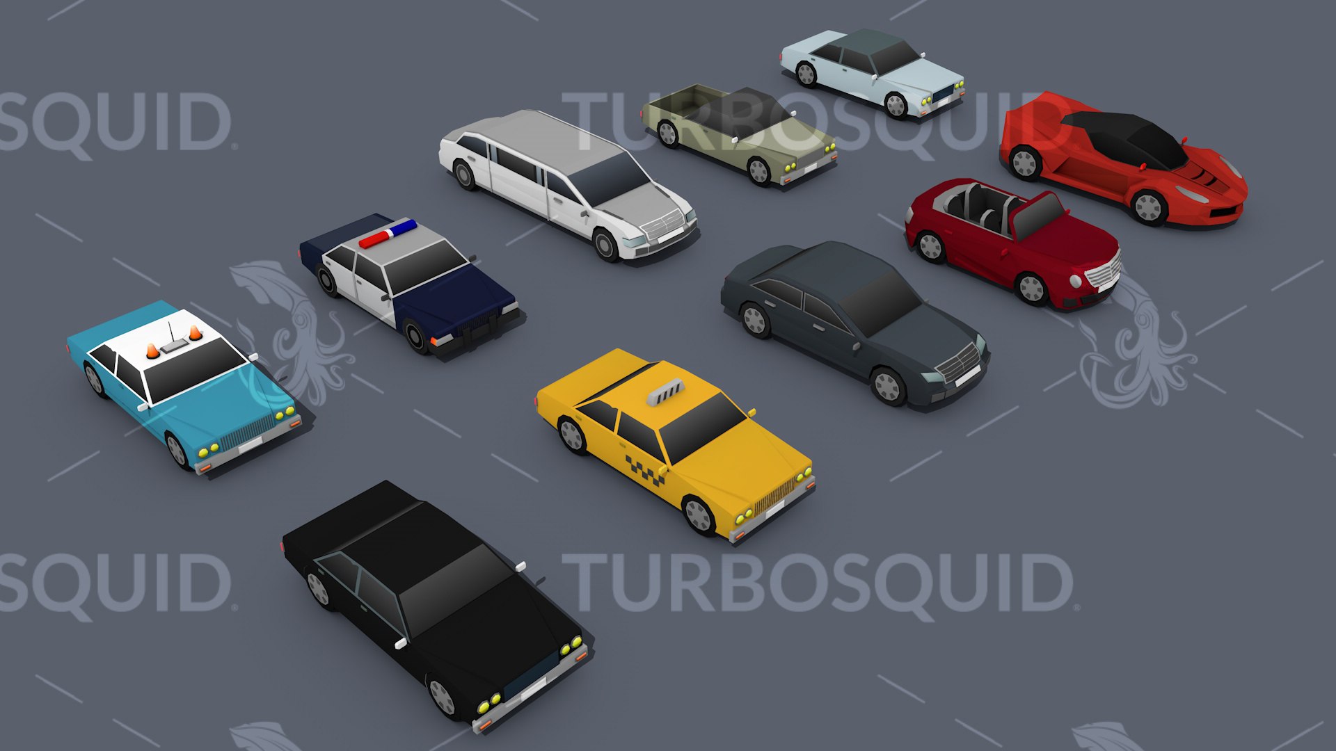 3D Low Poly Car Pack 02 Isometric Low-poly 3D Model Model - TurboSquid ...
