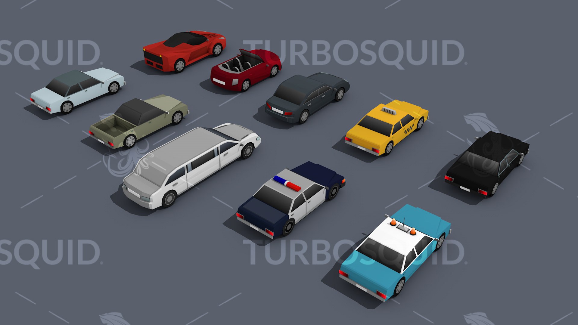 3D Low Poly Car Pack 02 Isometric Low-poly 3D Model Model - TurboSquid ...