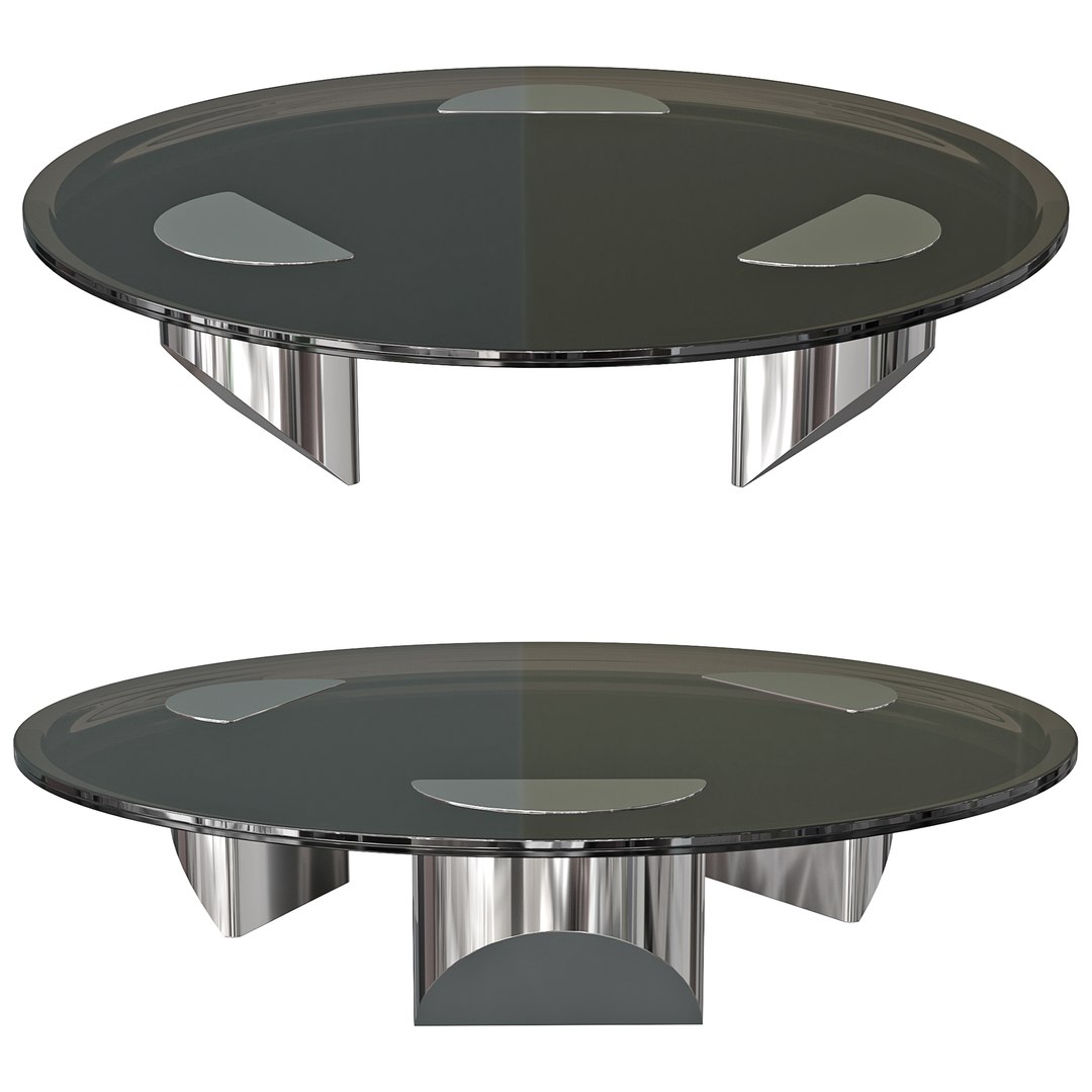 Minotti Coffee Table Wedge Round 3D - TurboSquid 2143382