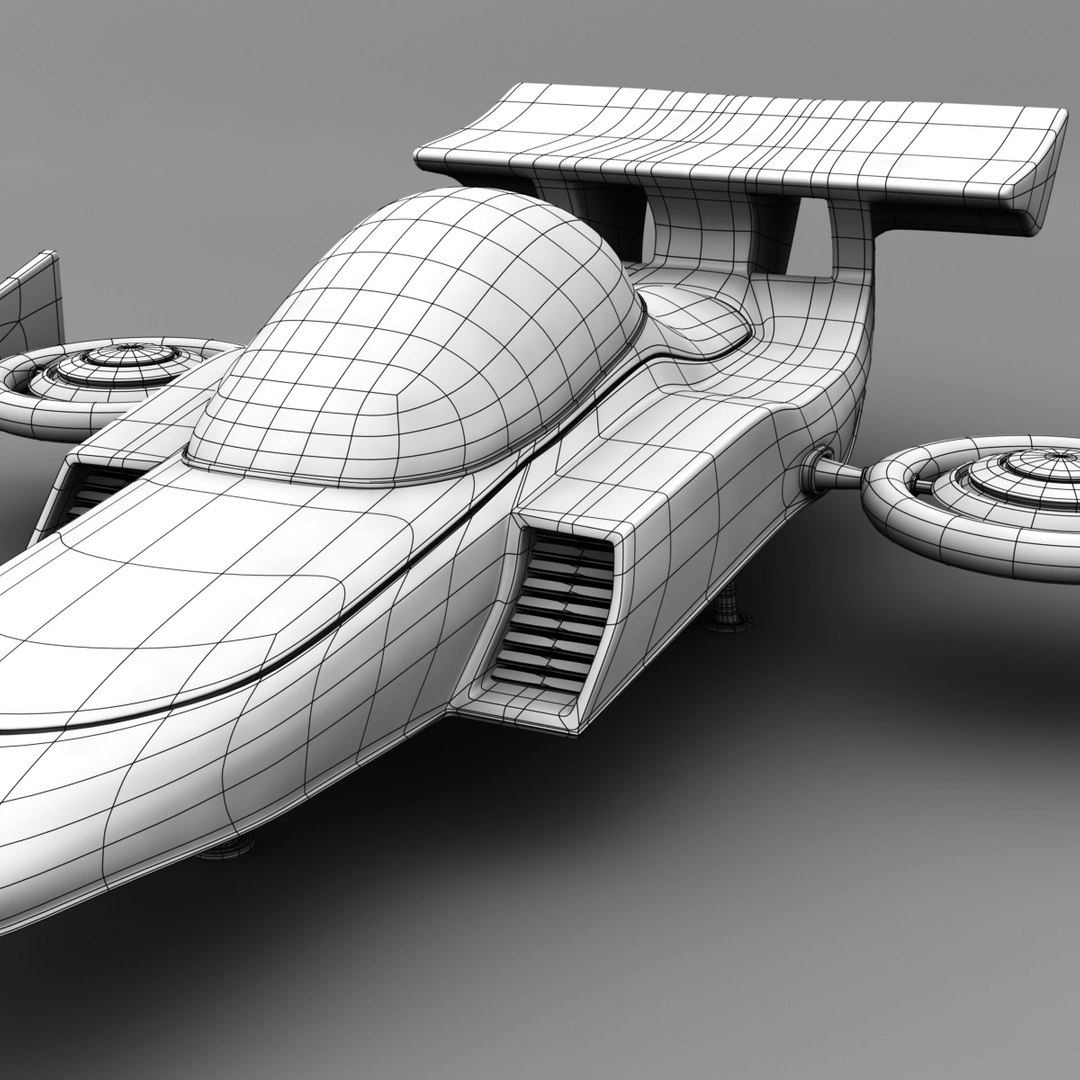 3d Future Space Racing Ship Model