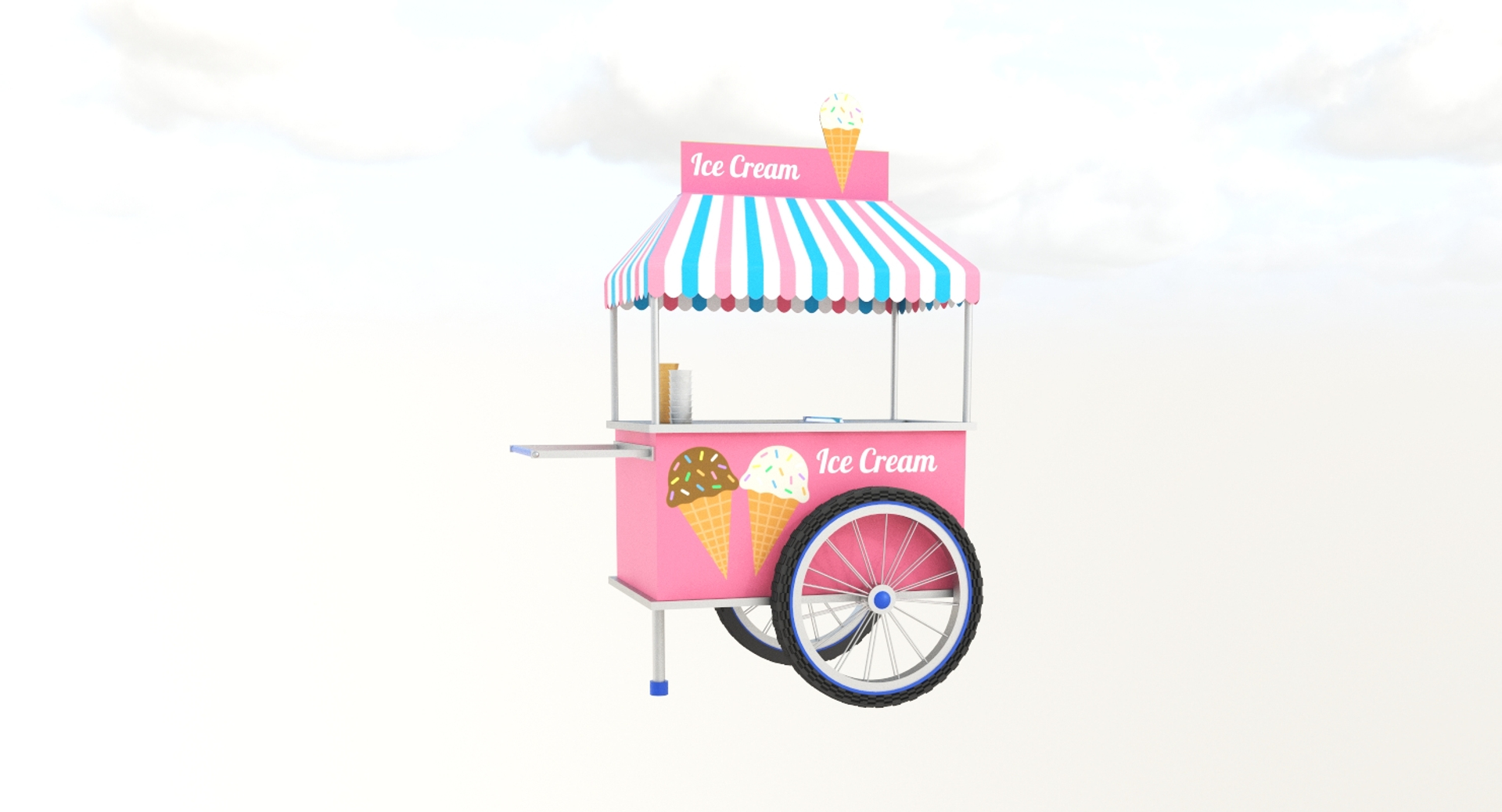 3D Ice Cream Cart Model - TurboSquid 1229336