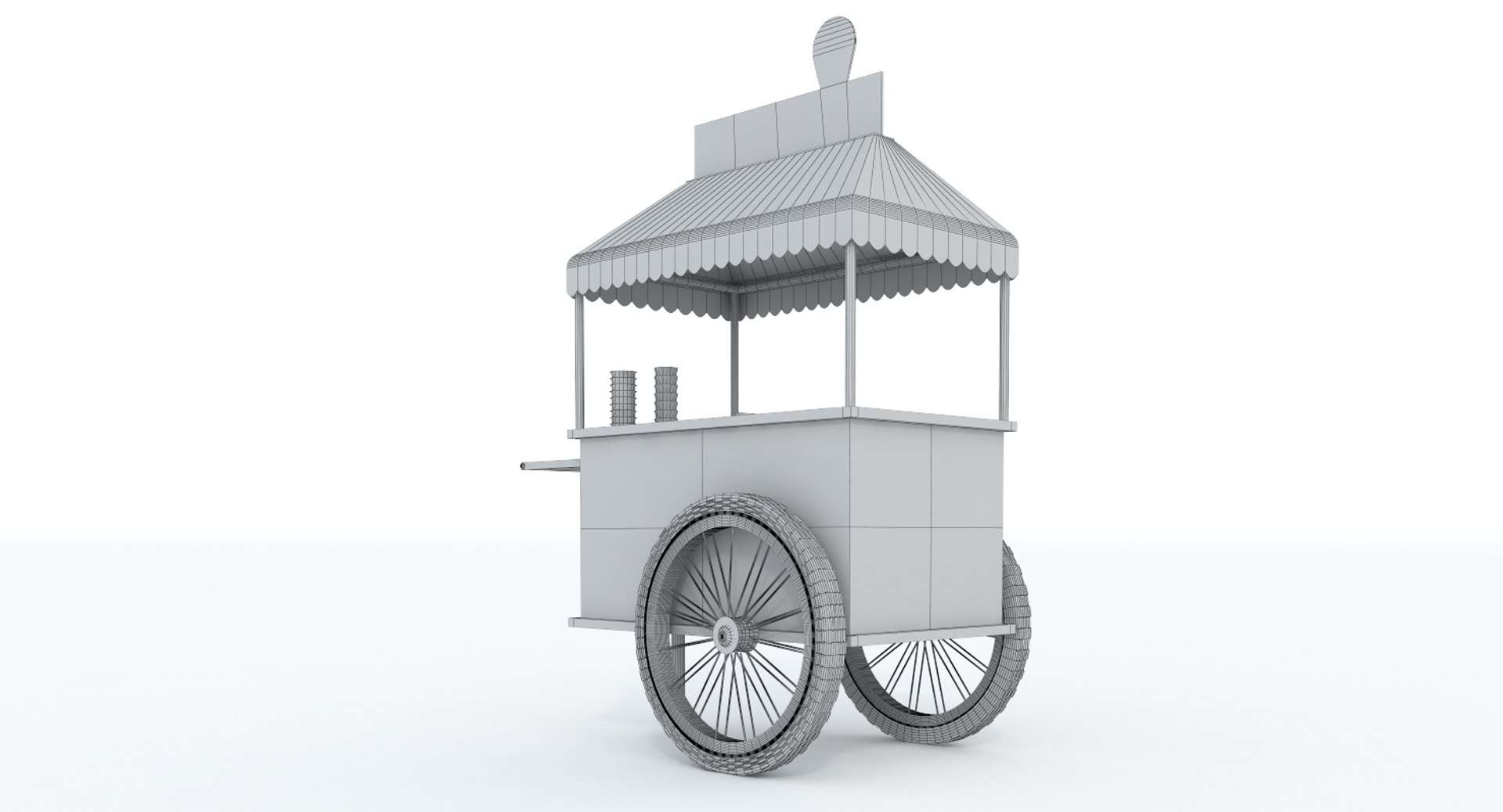 3D Ice Cream Cart Model - TurboSquid 1229336