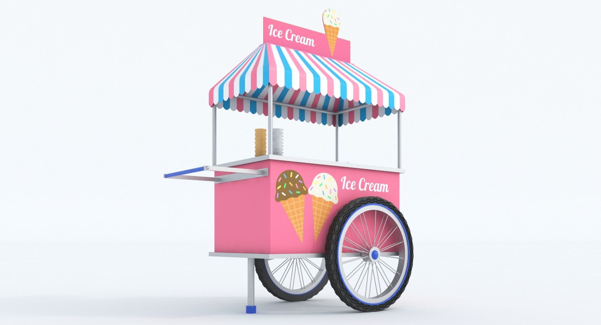 3D Ice Cream Cart Model - TurboSquid 1229336