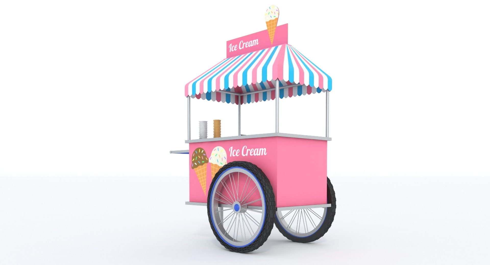 3D Ice Cream Cart Model - TurboSquid 1229336