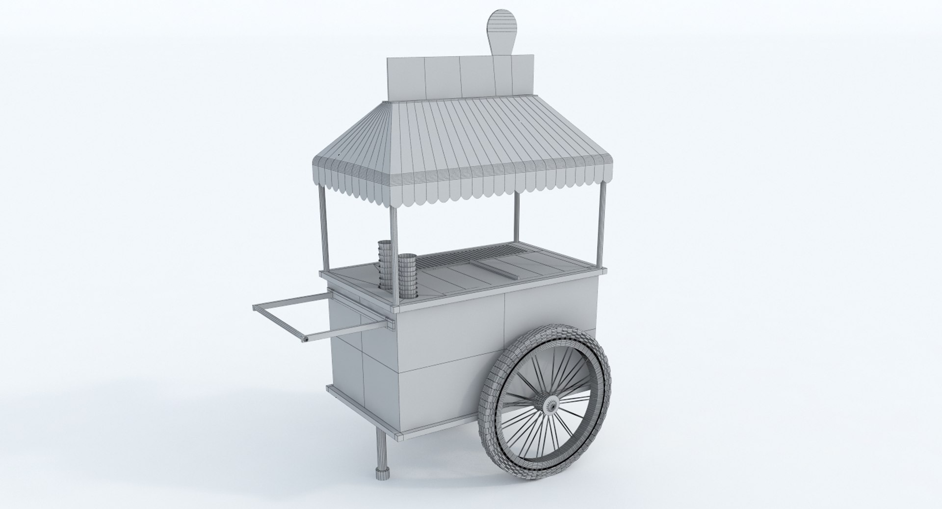 3D Ice Cream Cart Model - TurboSquid 1229336